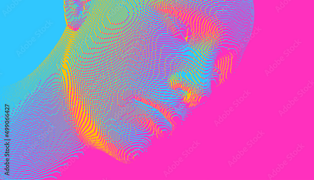 Abstract digital human head constructing from cubes. Minimalistic ...