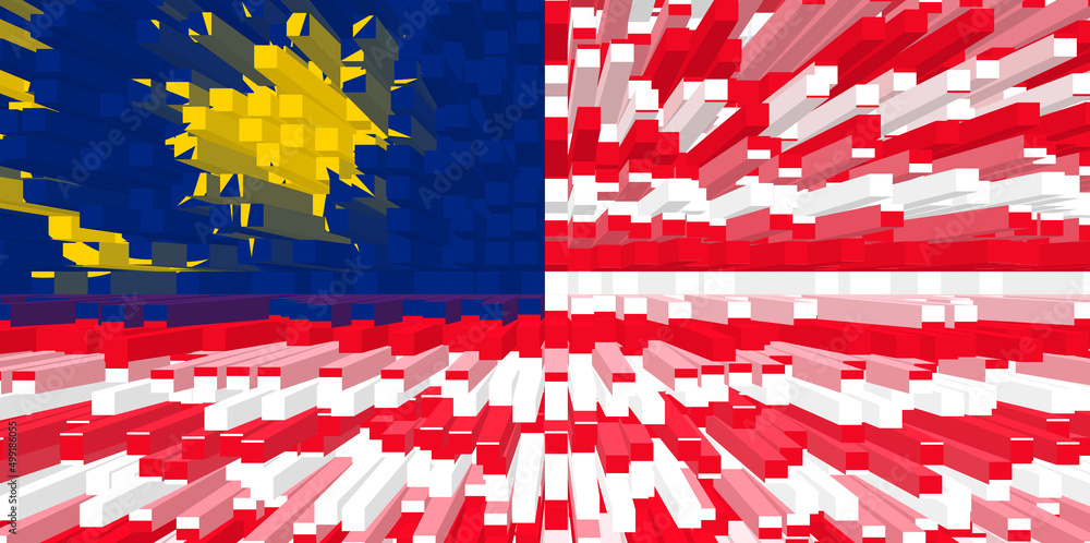 Flag of Malaysia . MY patriotism banner. Malaysia national symbol ...