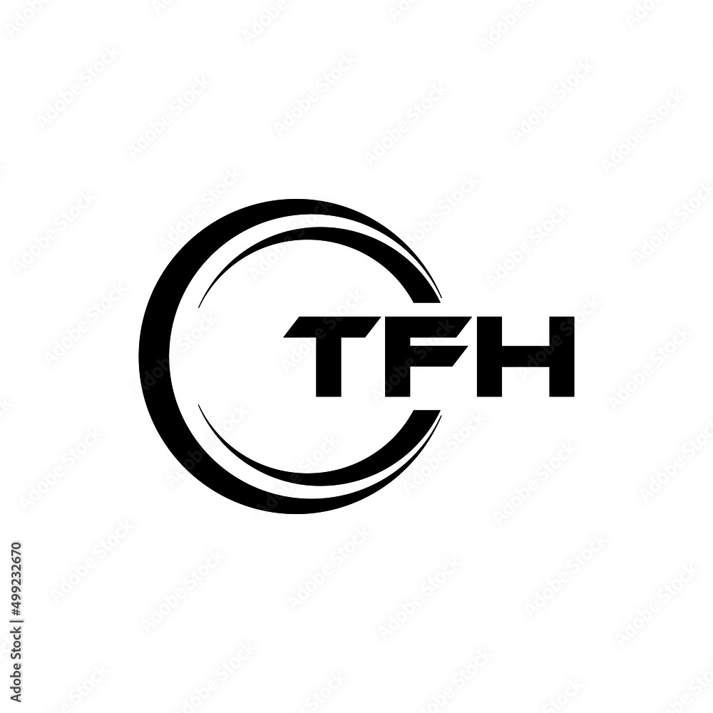 Stock-Vektorgrafik „TFH letter logo design with white background in ...