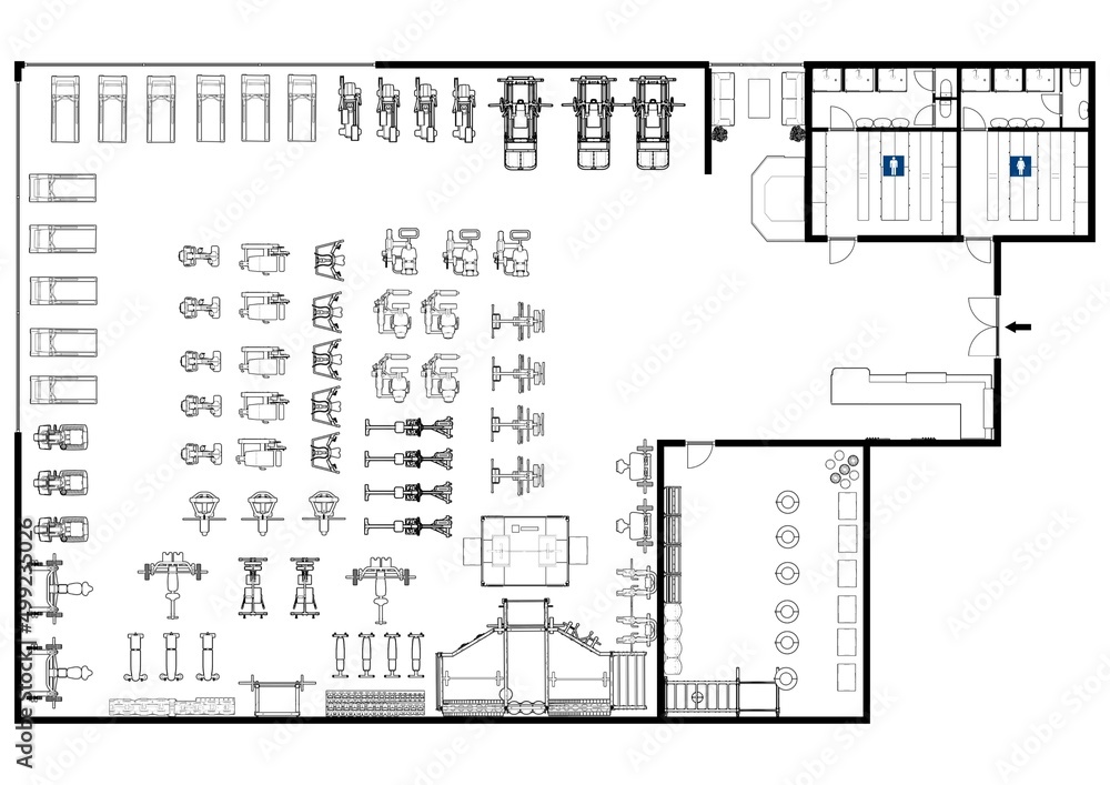 Fitness center 3d illustration. Fitness. Gym. Fitness club. Gym ...