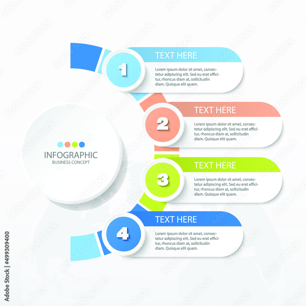 Basic circle infographic template with 4 steps, process or options ...