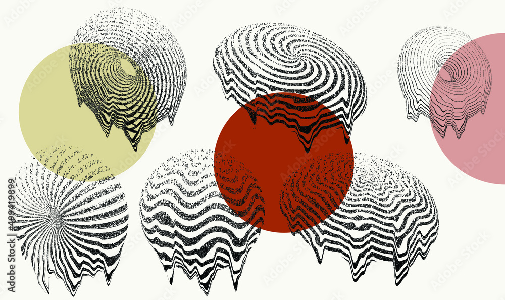 Glitch distorted geometric shape . Minimal art design . Noise destroyed ...