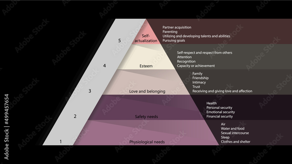 Maslow's hierarchy of needs. Abraham Maslow pyramid of needs vector ...