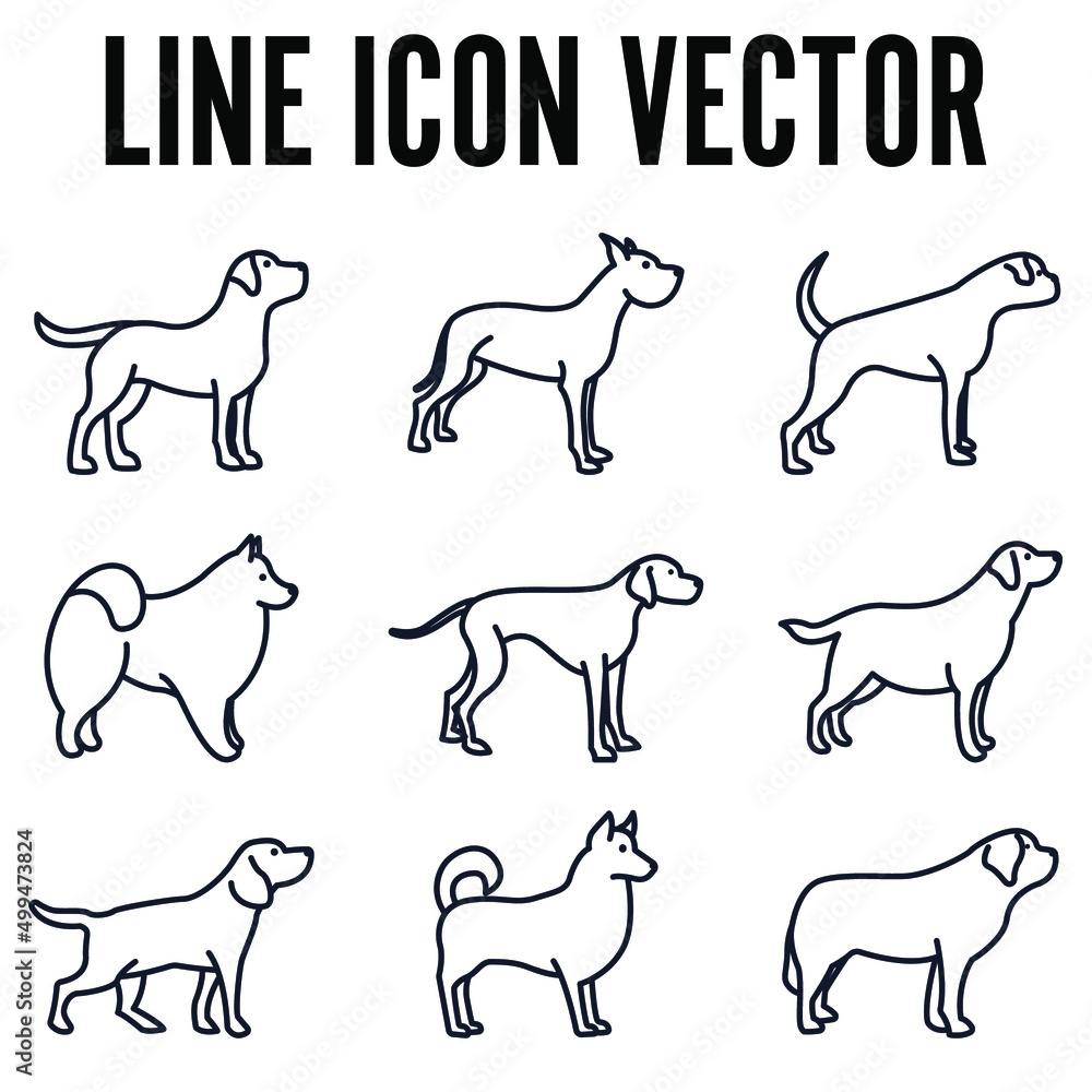 Dogs set icon symbol template for graphic and web design collection ...