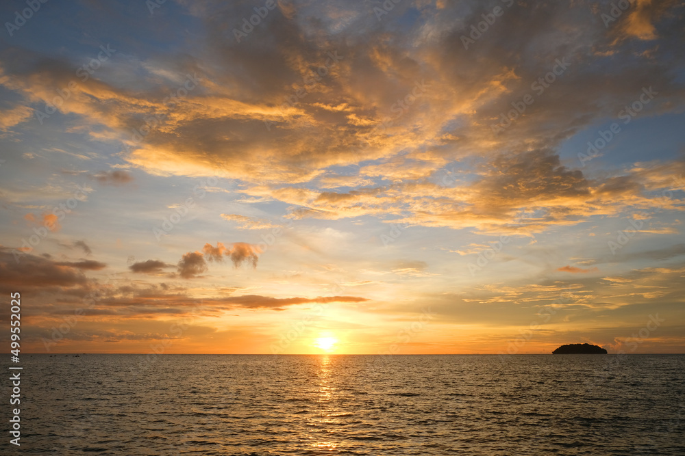 Beautiful sunset at Tanjung Aru, Sabah. Tanjung Aru is a sub-district ...