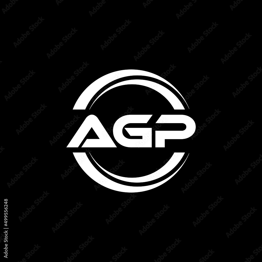 AGP letter logo design with black background in illustrator, vector ...