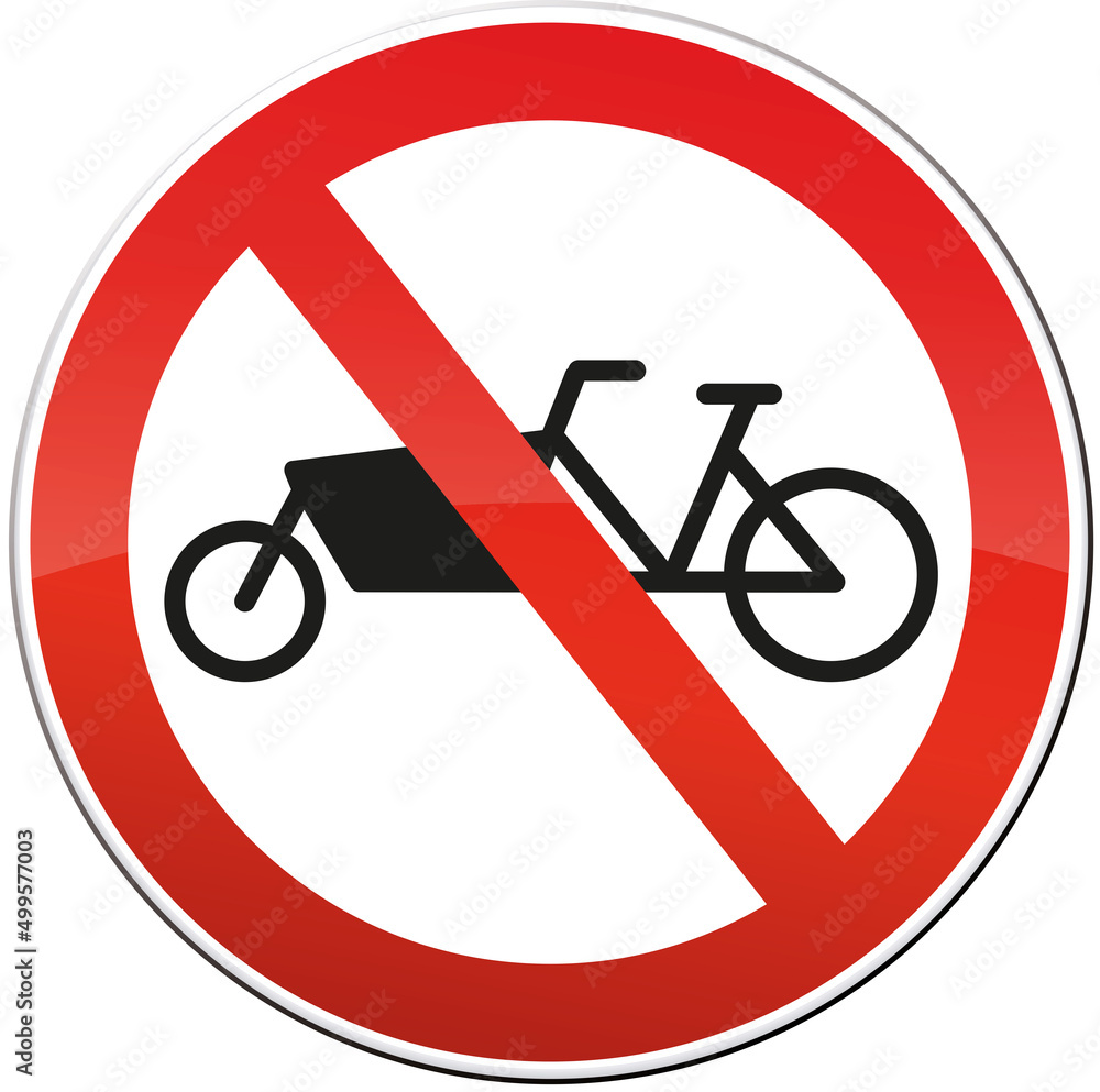Schild Verbot mit Piktogramm Lastenrad Stock Vector | Adobe Stock