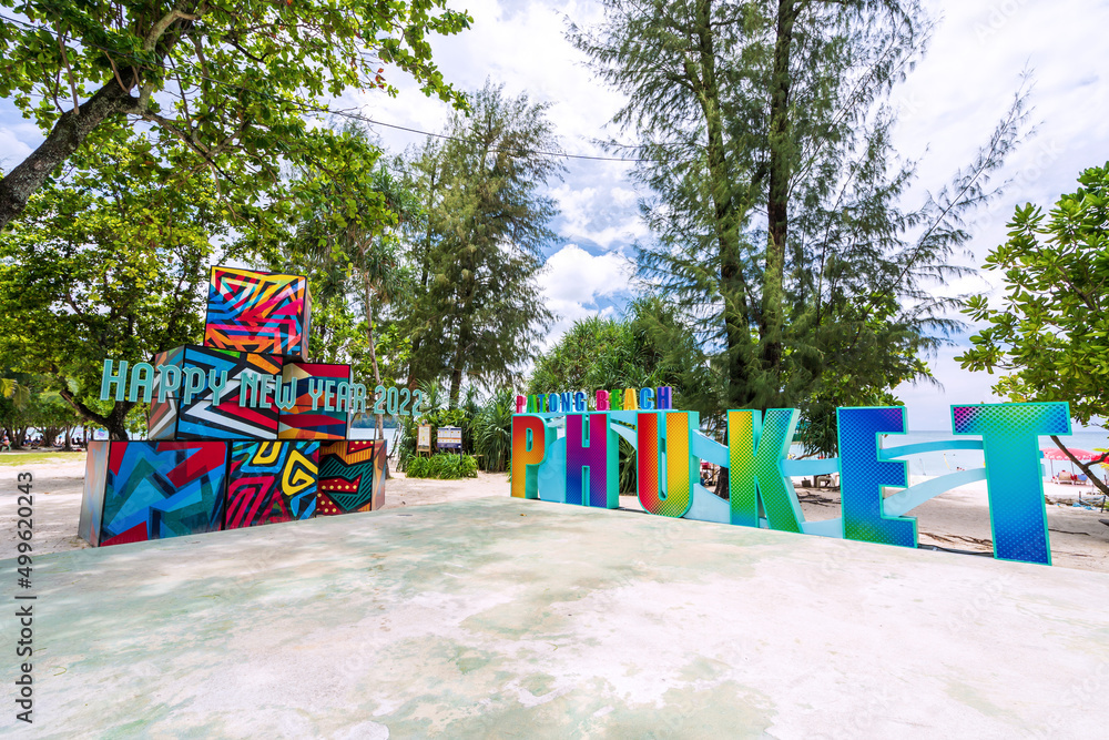Patong sign and symbol at Patong Beach after the epidemic situation ...