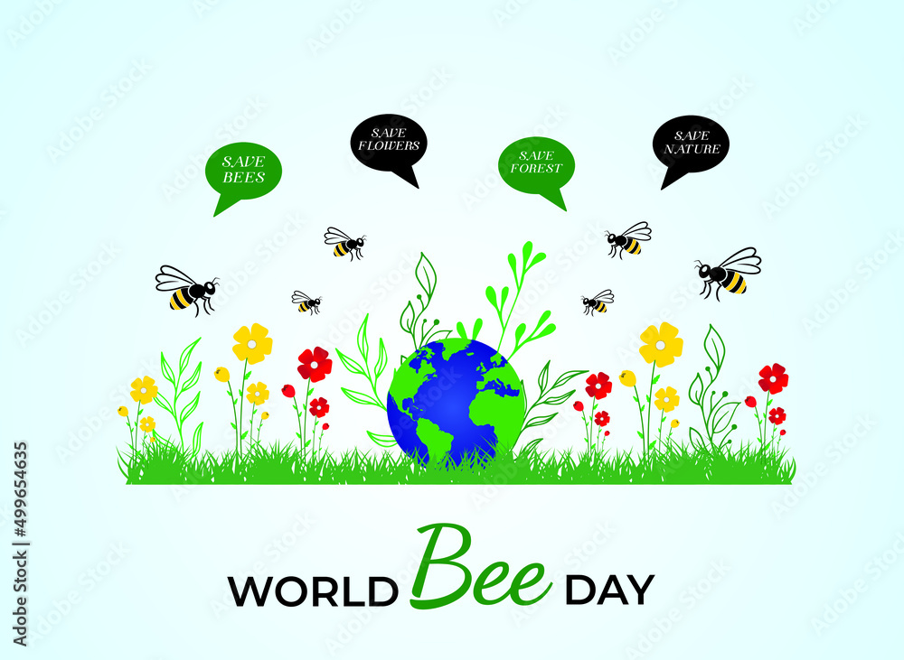 World bee day. Commemorative design for Bee Day celebration. vector ...