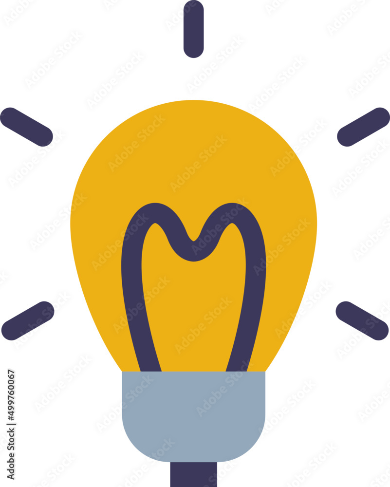 Yellow Light Bulb as Idea and Creative Thinking Symbol Vector ...