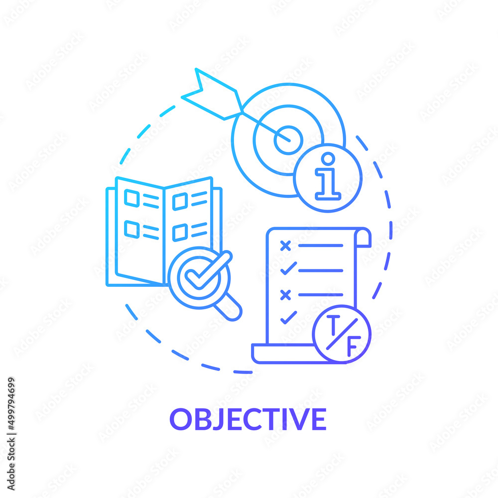 Objective blue gradient concept icon. Information type abstract idea ...
