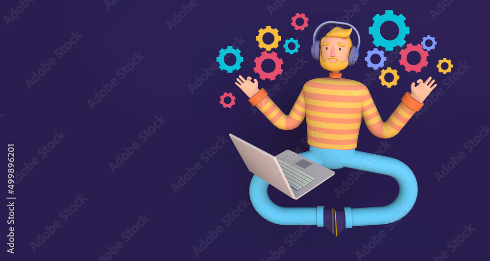 Technical leader in meditation pose Web development, programmer ...