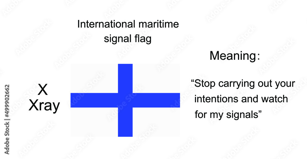 International maritime signal flag Xray vector illustration. Alphabet ...