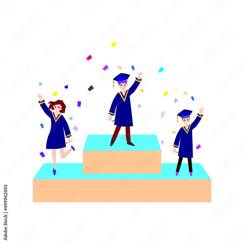 graduation celebration vector illustration, perfect for templates ...