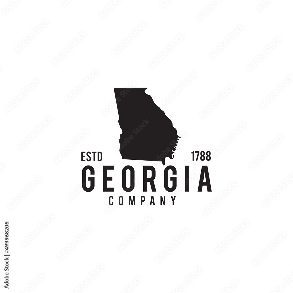 Georgia state map outline logo design Stock Vector | Adobe Stock