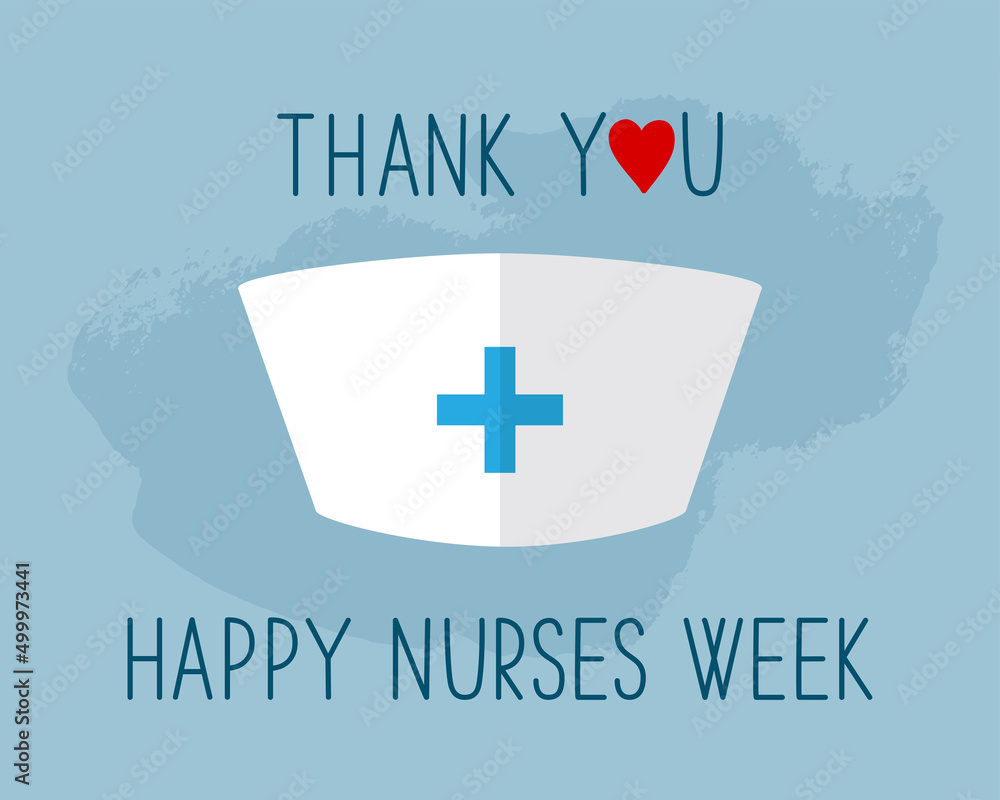 Happy Nurses Week medical vector concept. Female uniform and thank you ...