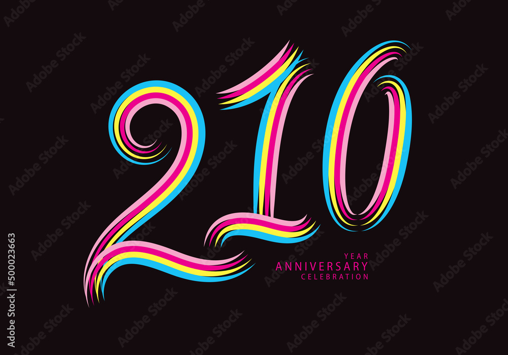 Vector de Stock 210 number design vector, graphic t shirt, 210 years ...
