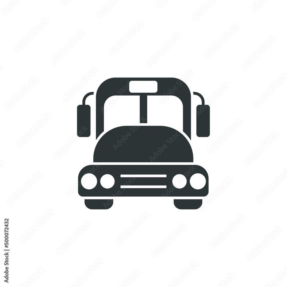 Vector sign of the bus symbol is isolated on a white background. bus ...