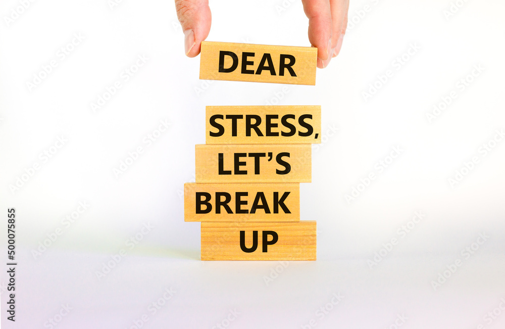 Foto stock di Stress break up symbol. Concept words Dear stress let is ...