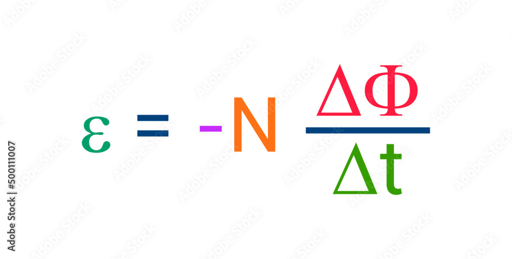 Faraday's law of induction formula Stock Vector | Adobe Stock