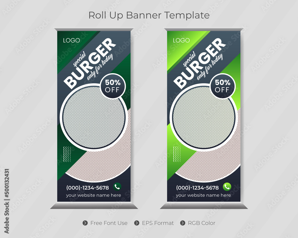 Roll up banner template and pull up design or pop up cover Stock Vector ...