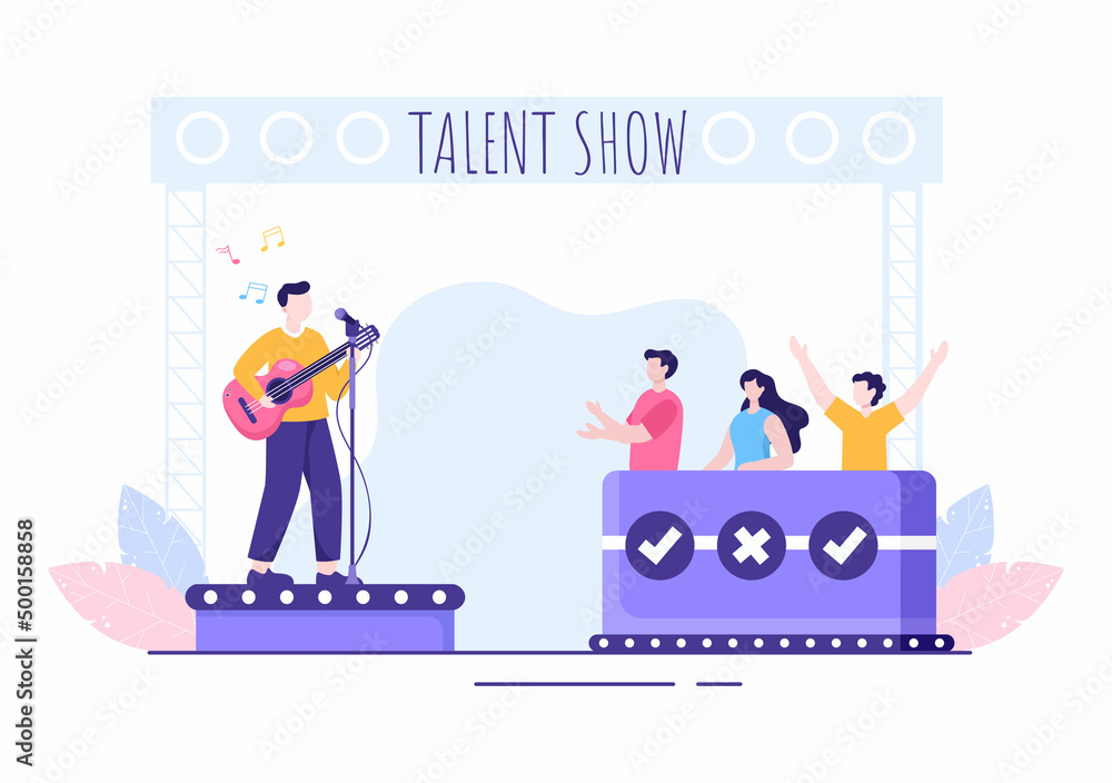 Talent Show with Contestants Displaying their Skill on Stage or Podium ...