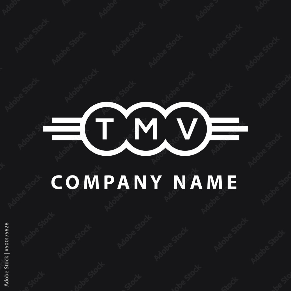 Vector de Stock TMV letter logo design on black background. TMV ...