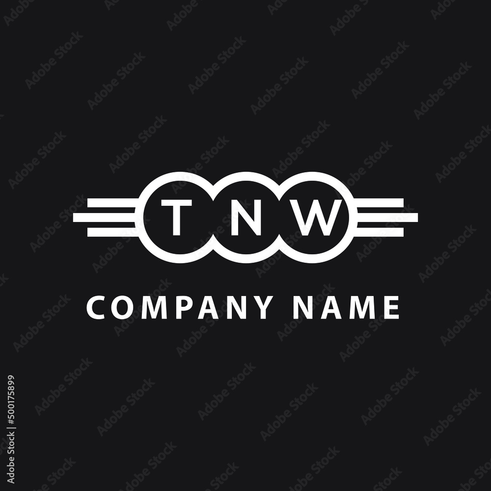 TNW letter logo design on black background. TNW creative initials ...