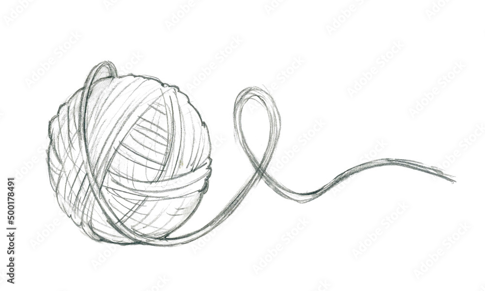 Yarn Pictures Drawing With Pencil