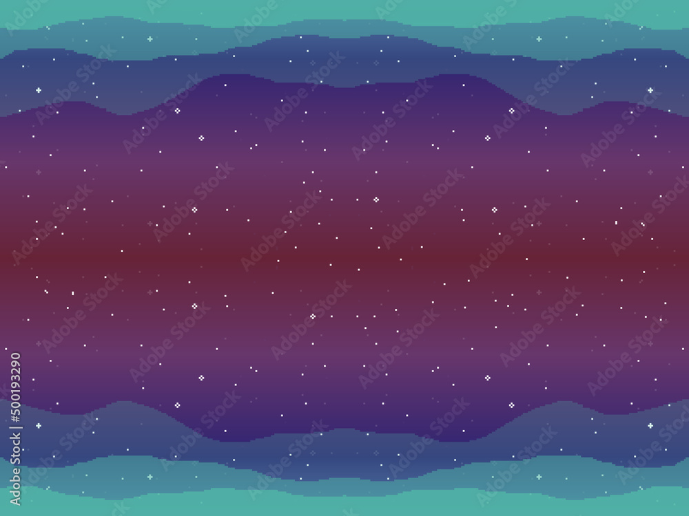Starry pixel art background. Pixel art style 8 bit. Pixel cosmos, space ...