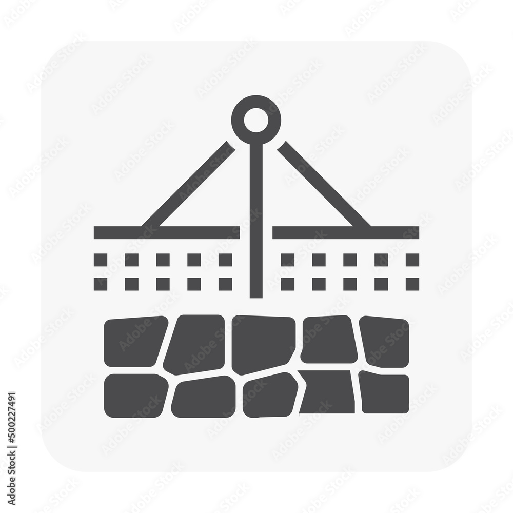 Standard penetration test or spt vector icon consist of soil cross ...