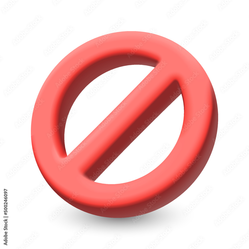 3d render of a sign not allowed Stock Vector | Adobe Stock