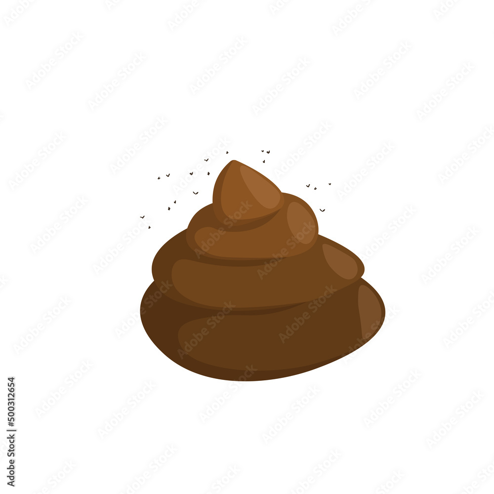Cartoon poo, template icon. Kawaii poop isolated on white background ...