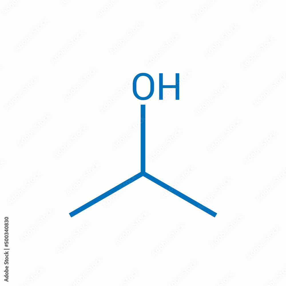 chemical structure of Isopropyl alcohol (C3H8O) Stock Vector | Adobe Stock