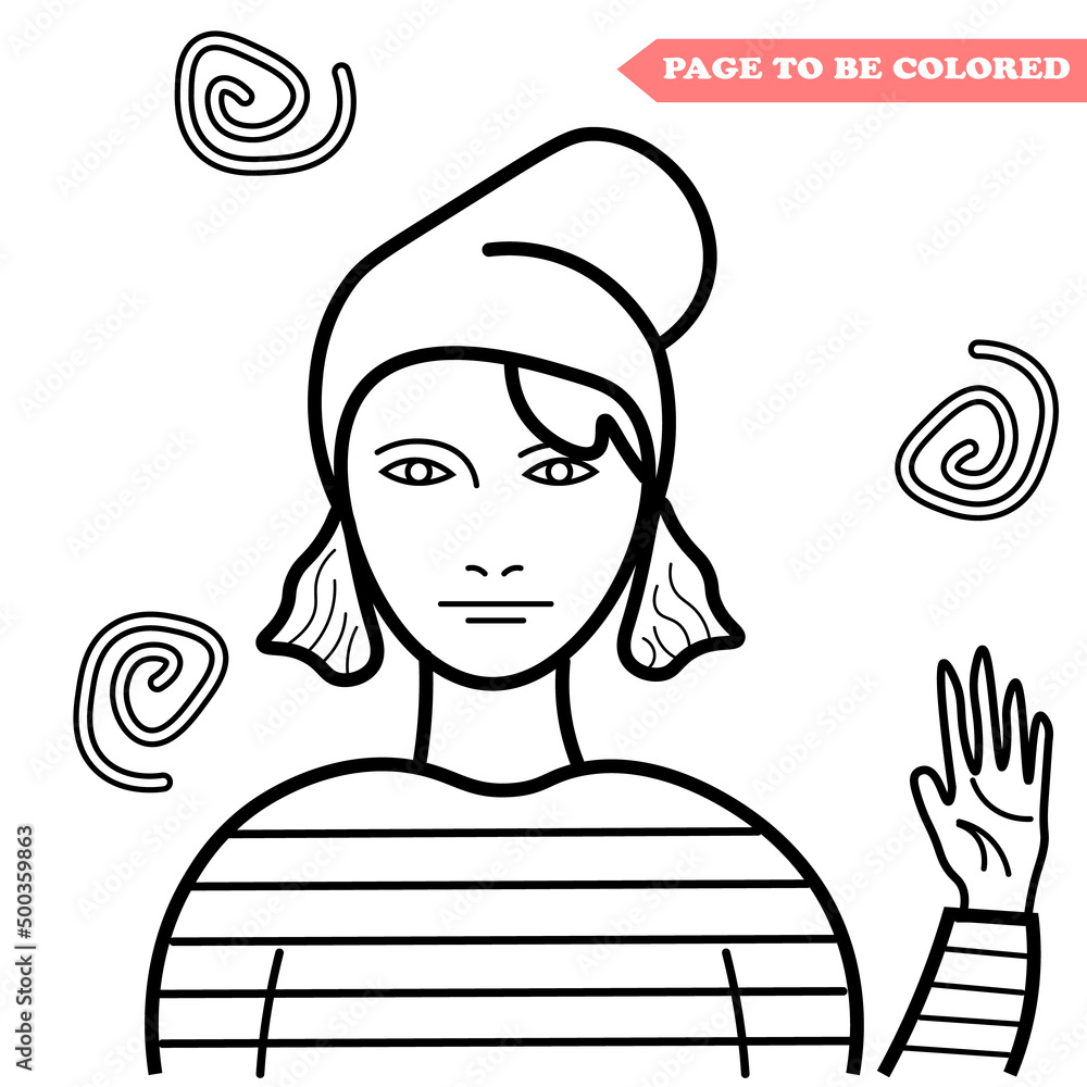 Coloring pages with people, trendy illustration for kids. Hand drawn ...