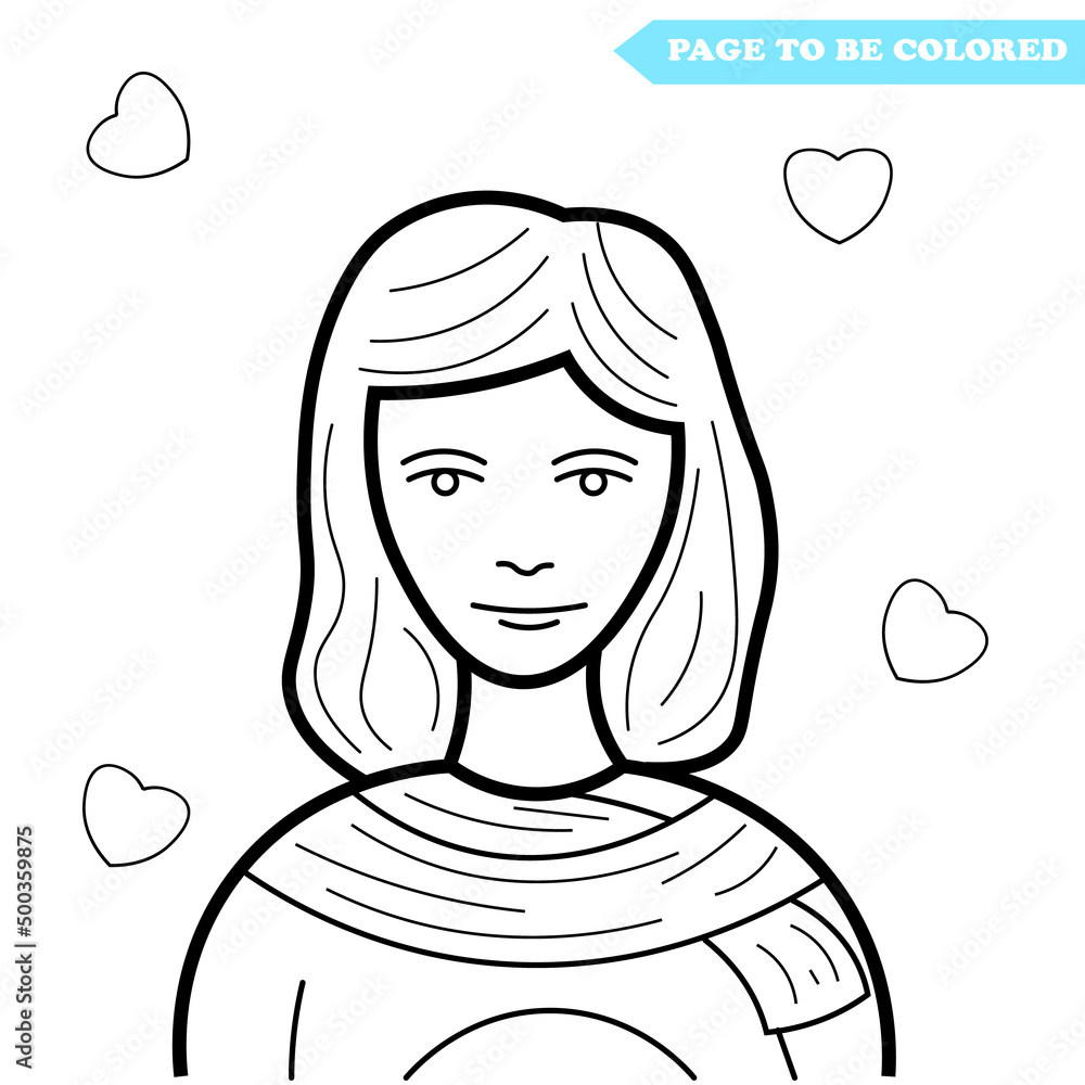 Coloring pages with people, trendy illustration for kids. Hand drawn ...