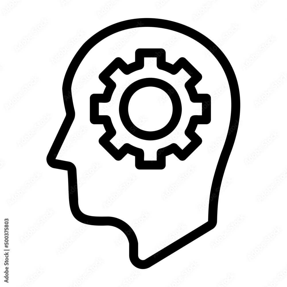 thinking outline icon Stock Vector | Adobe Stock
