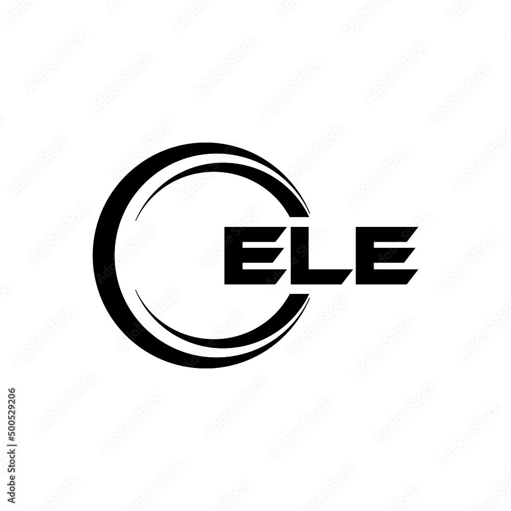 Stock-Vektorgrafik „ELE letter logo design with white background in ...