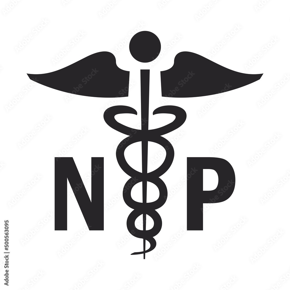 Medical symbol caduceus nurse practitioner NP vector illustrator Stock Vector | Adobe Stock