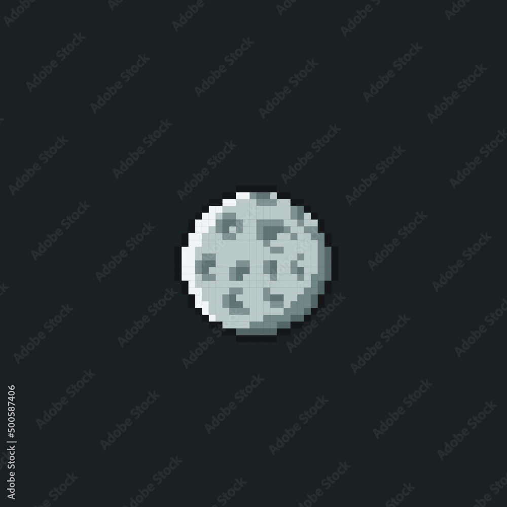 full moon in pixel art style Stock Vector | Adobe Stock