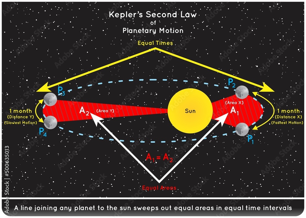 Kepler Second Law of Planetary Motion Infographic Diagram showing sun ...