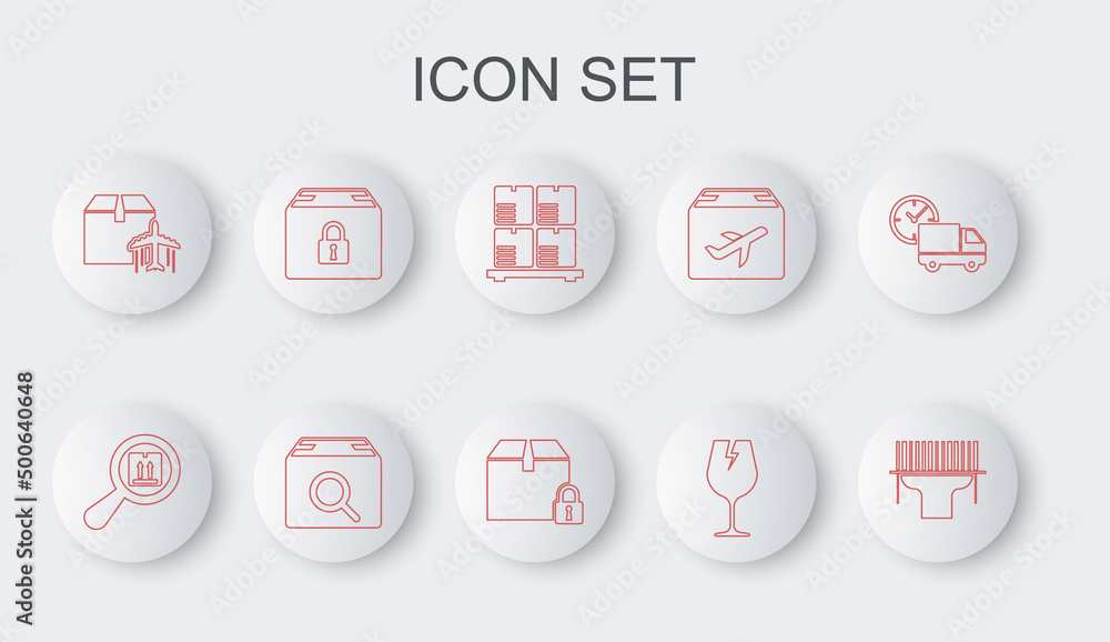 Set line Scanner scanning bar code, Search package, Cardboard boxes on ...