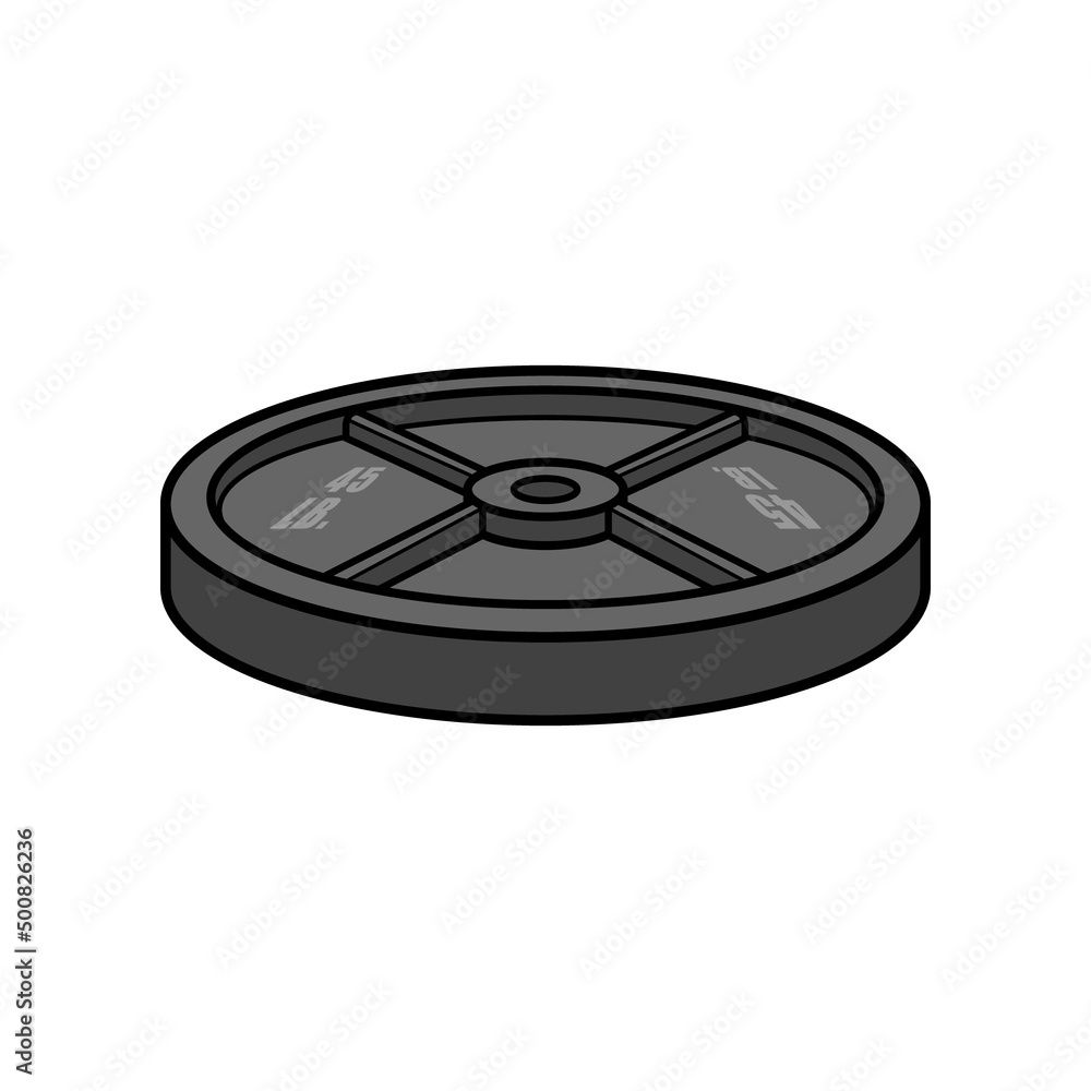 Cartoon Barbell Plate Vector Illustration Stock Vector | Adobe Stock