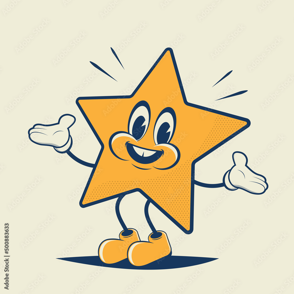 funny illustration of a cartoon star Stock Vector | Adobe Stock