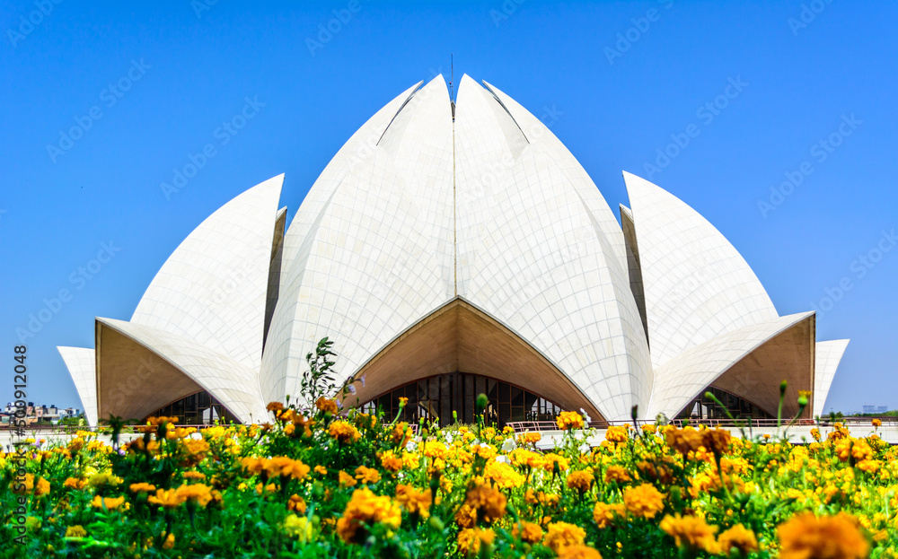 The House of Worship popularly known as the Lotus Temple due to its ...