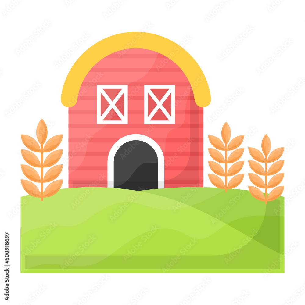 farm house Concept, Housebarn vector color icon design, Farming and ...