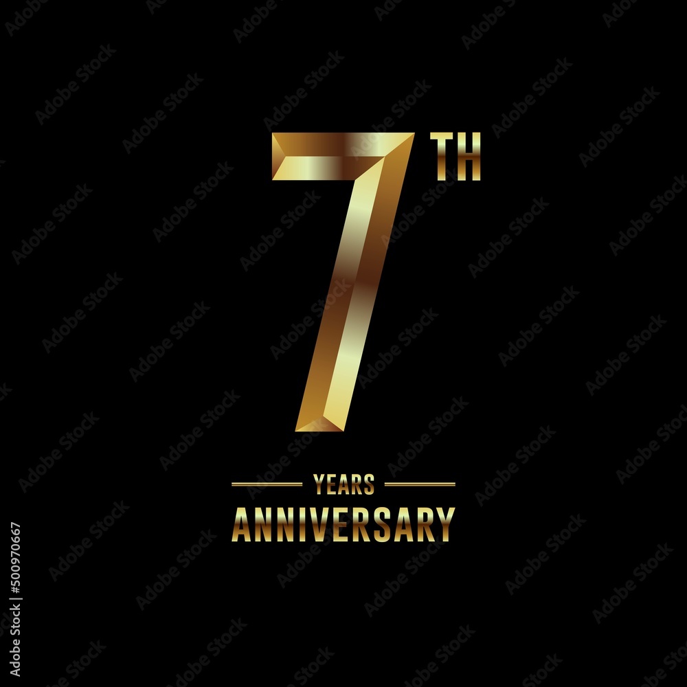 7th Anniversary logotype. Anniversary celebration template design with ...