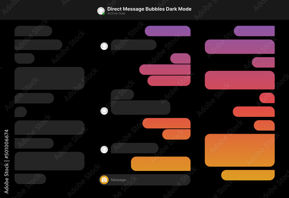 Vector illustration of different size and gradient colors direct ...