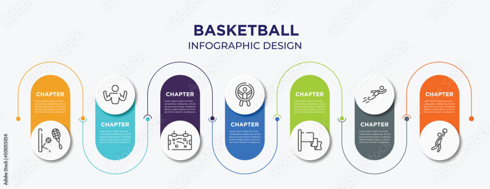 basketball concept infographic design template. included squash ...