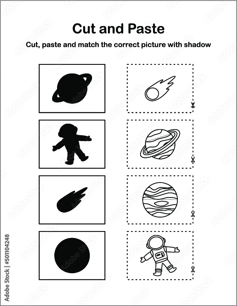 cut and paste activity page for kids . Education kids worksheet. Game ...